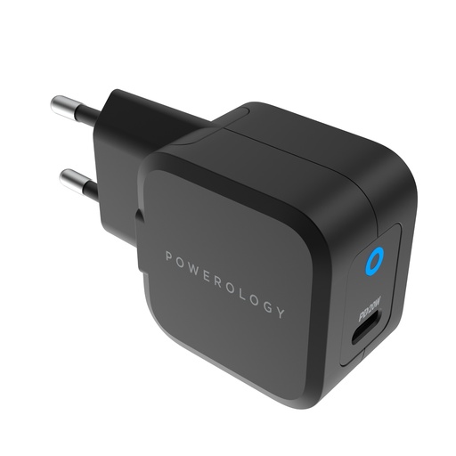 Powerology Ultra-Compact 20W PD GaN Charger: Charging for EU/UK